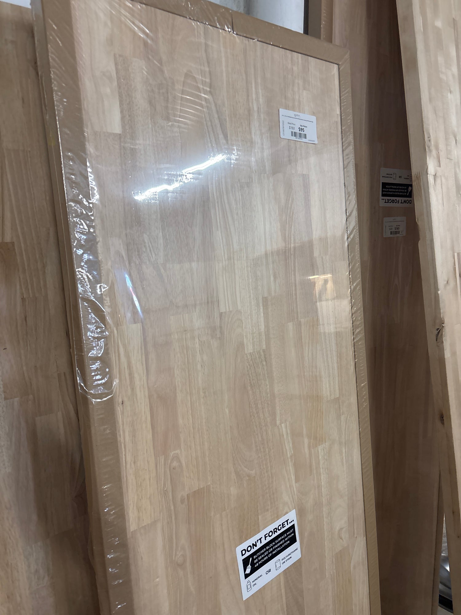 6 ft. L x 25 in. D Unfinished Hevea Solid Wood Butcher Block Counterto ...