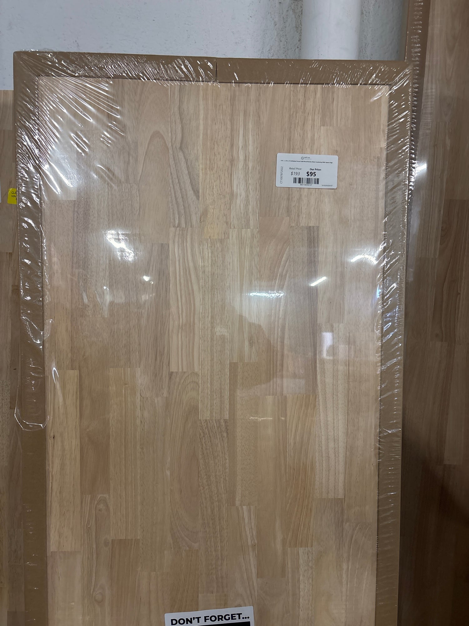 6 ft. L x 25 in. D Unfinished Hevea Solid Wood Butcher Block Counterto ...