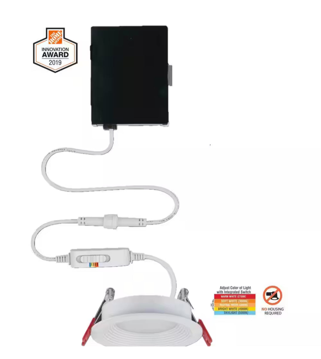 Slim Baffle 3 in. Adjustable CCT Canless New Construction & Remodel IC ...